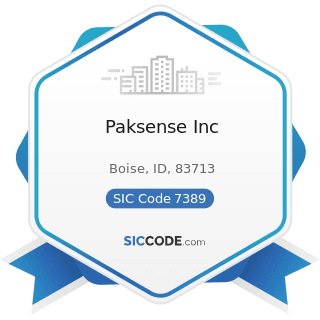 Paksense Inc - ZIP 83713, NAICS 561990, SIC 7389