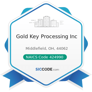 Gold Key Processing Inc - ZIP 44062, NAICS 424990